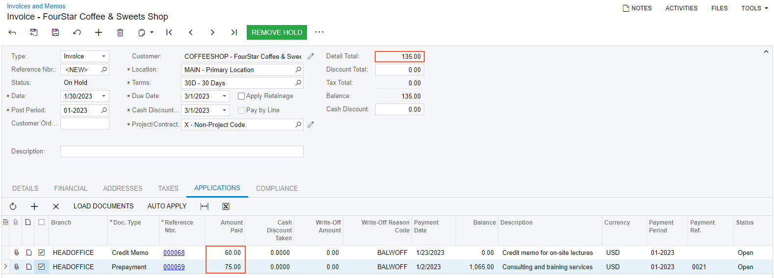Invoice Payments: To Load AR Documents Automatically