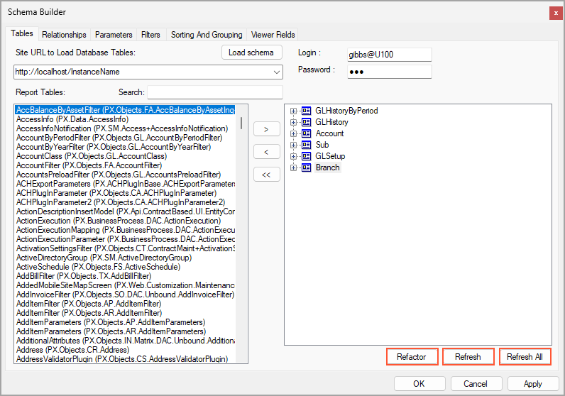 Report Creation: Update of the Database Schema for Reports