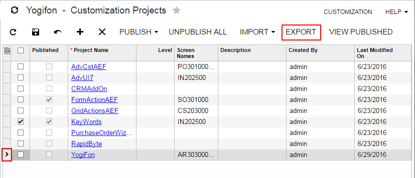 To Export a Project