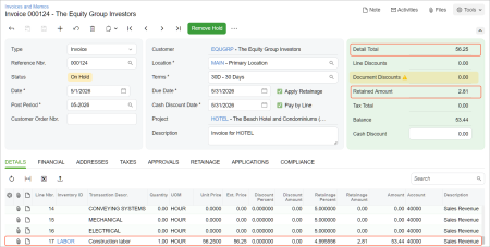 AR Invoices with Retainage: To Perform Time and Material Billing with ...