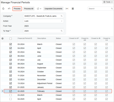 Financial Periods: To Lock a Period