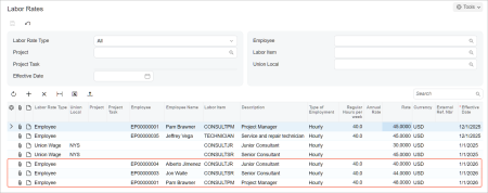 Labor Items: To Define Labor Cost Rates