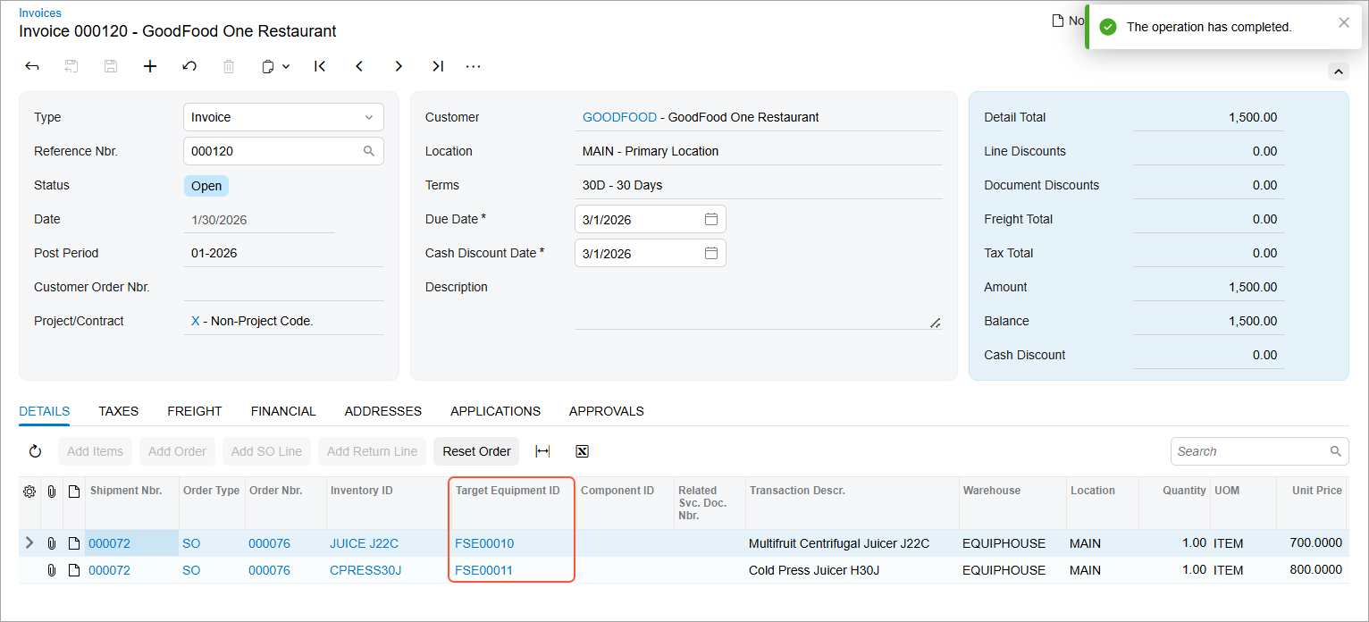 Target Equipment: To Sell a Stock Item as Target Equipment