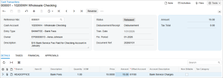 Cash Entries: To Create a Disbursement Cash Entry