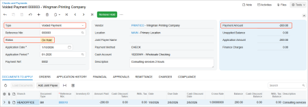 Voiding Payments: Process Activity