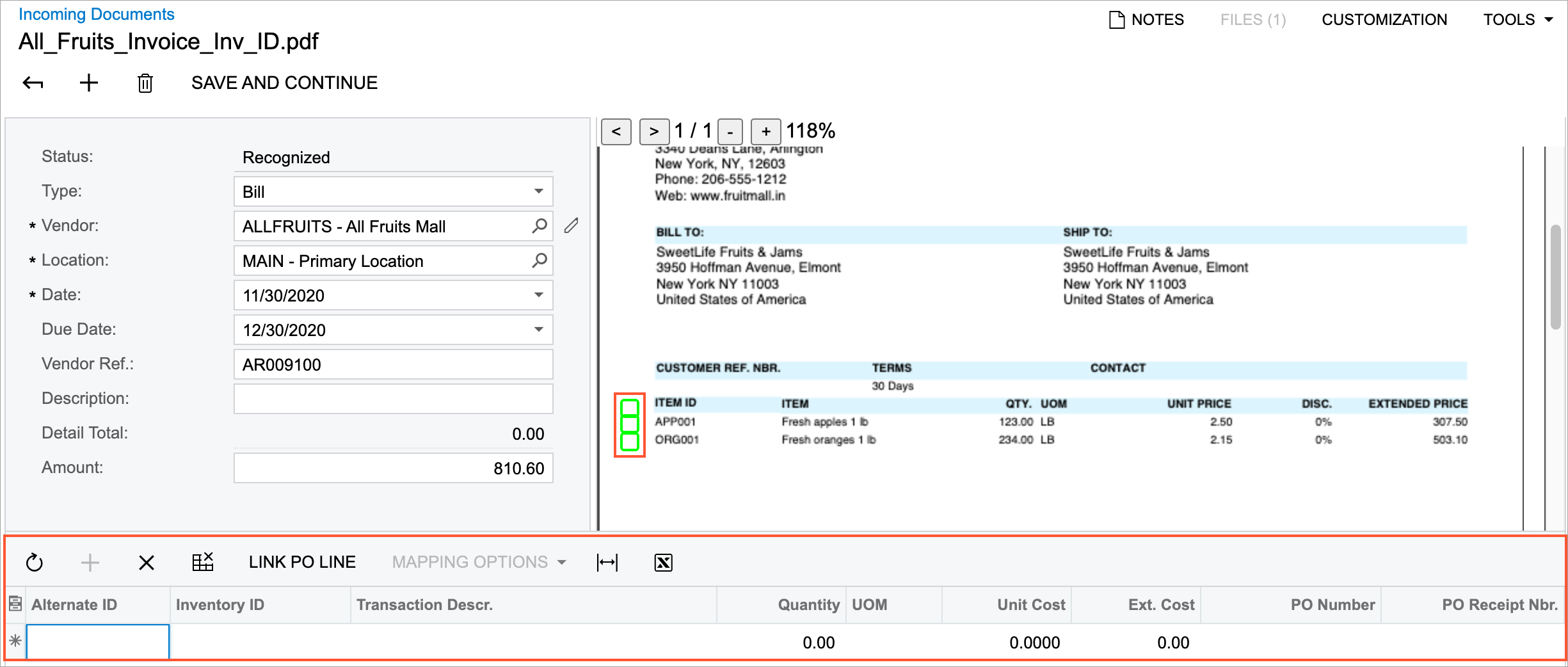 AP Documents from PDFs: Detail Mapping