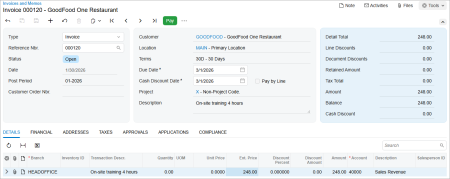 AR Invoices: To Create an AR Invoice