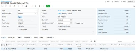 AP Bills: Process Activity